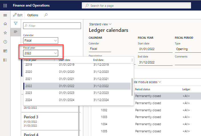Close a period for posting in D365 Finance