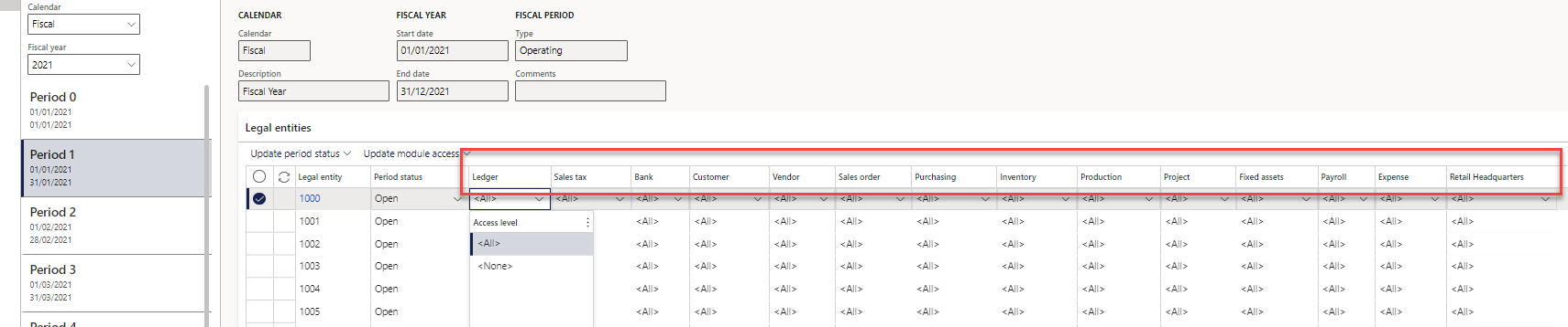 Close a period for posting in D365 Finance