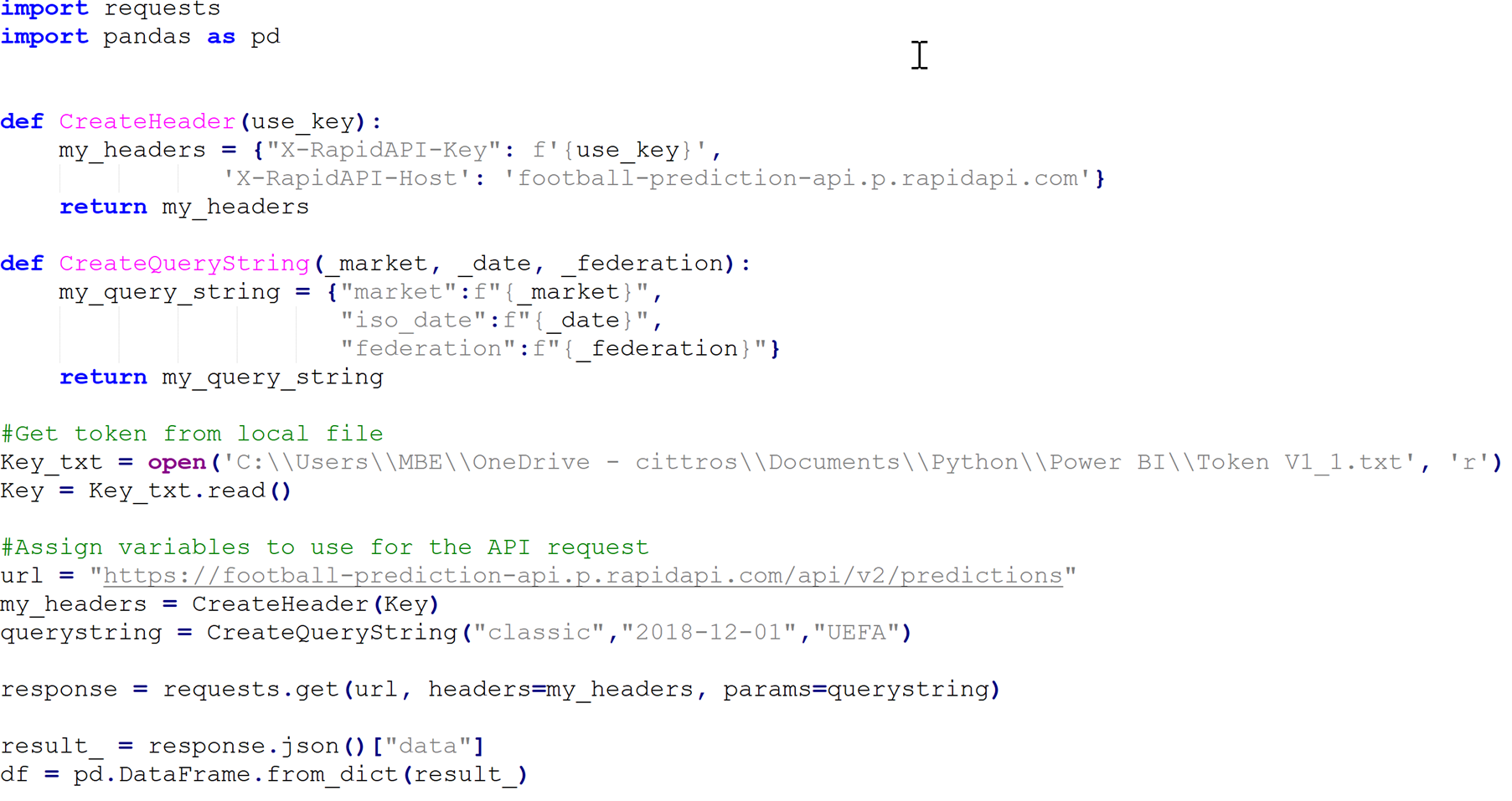 Power BI web sources Part 3 – Partner API and python
