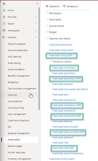 Auditors Reports for Fixed Assets in D365 Finance
