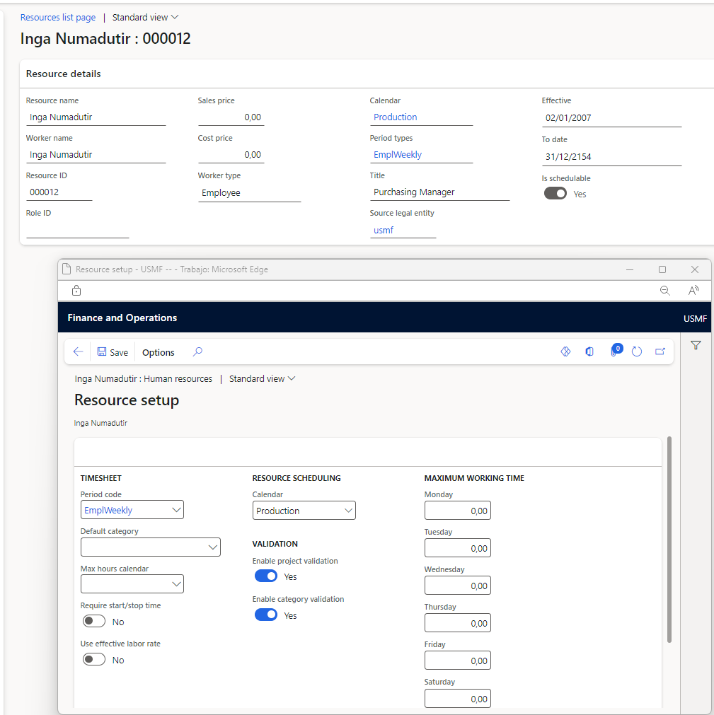 Intercompany timesheets setup and process