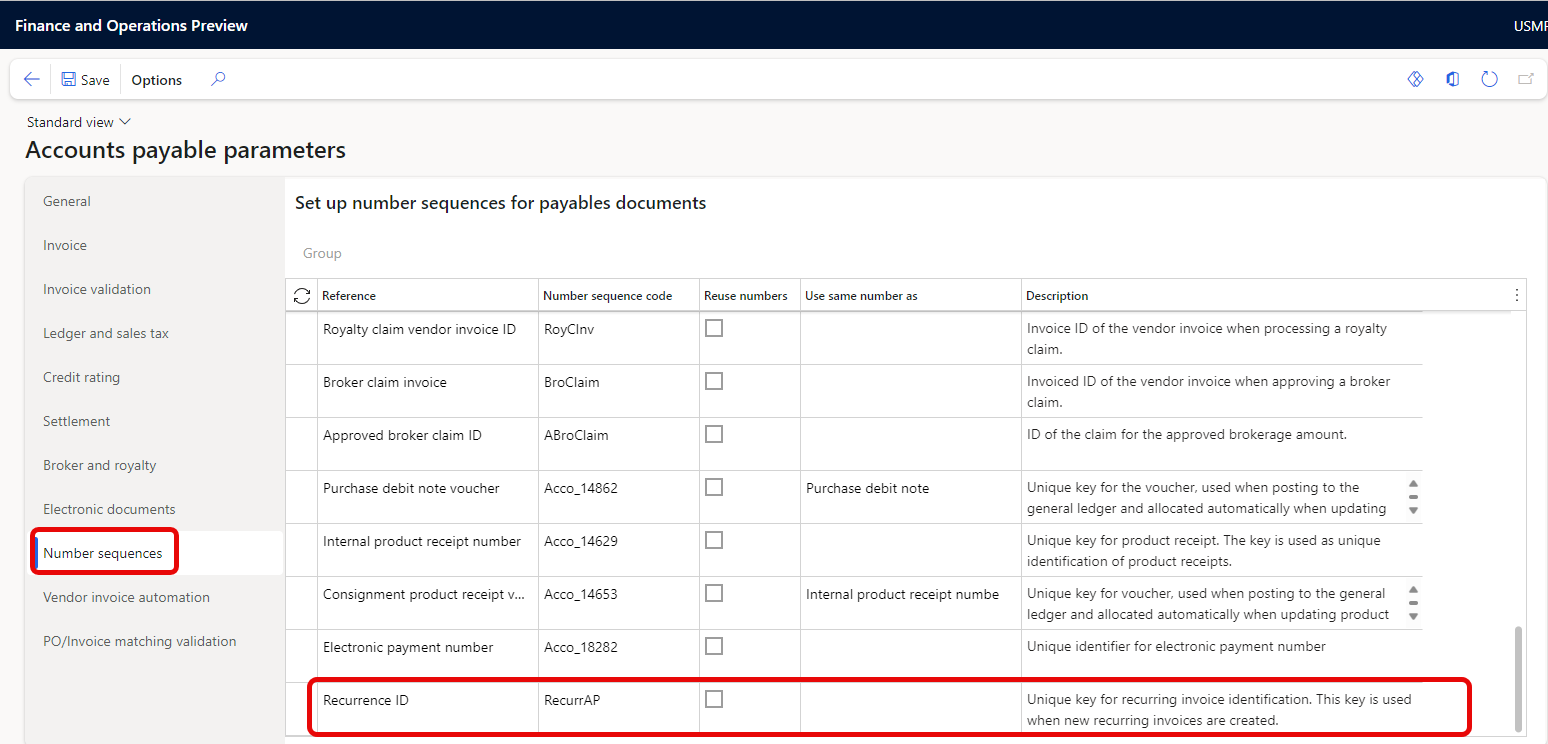 Recurring AP invoices