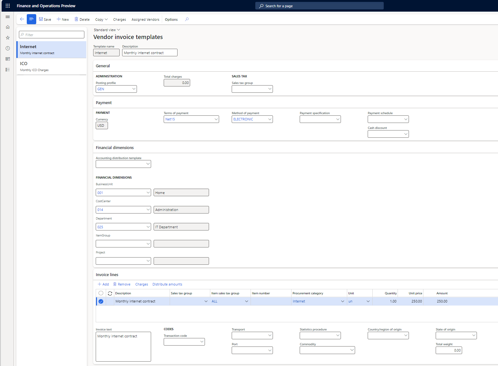 Recurring AP invoices