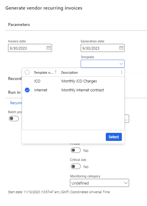 Recurring AP invoices