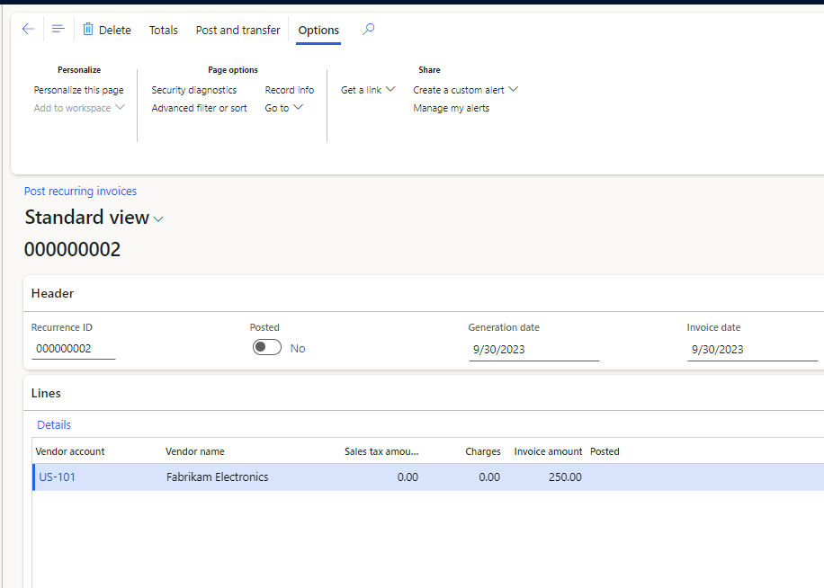 Recurring AP invoices