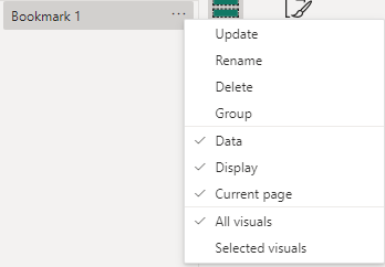 Working with bookmarks in Power BI