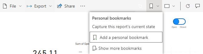 Working with bookmarks in Power BI